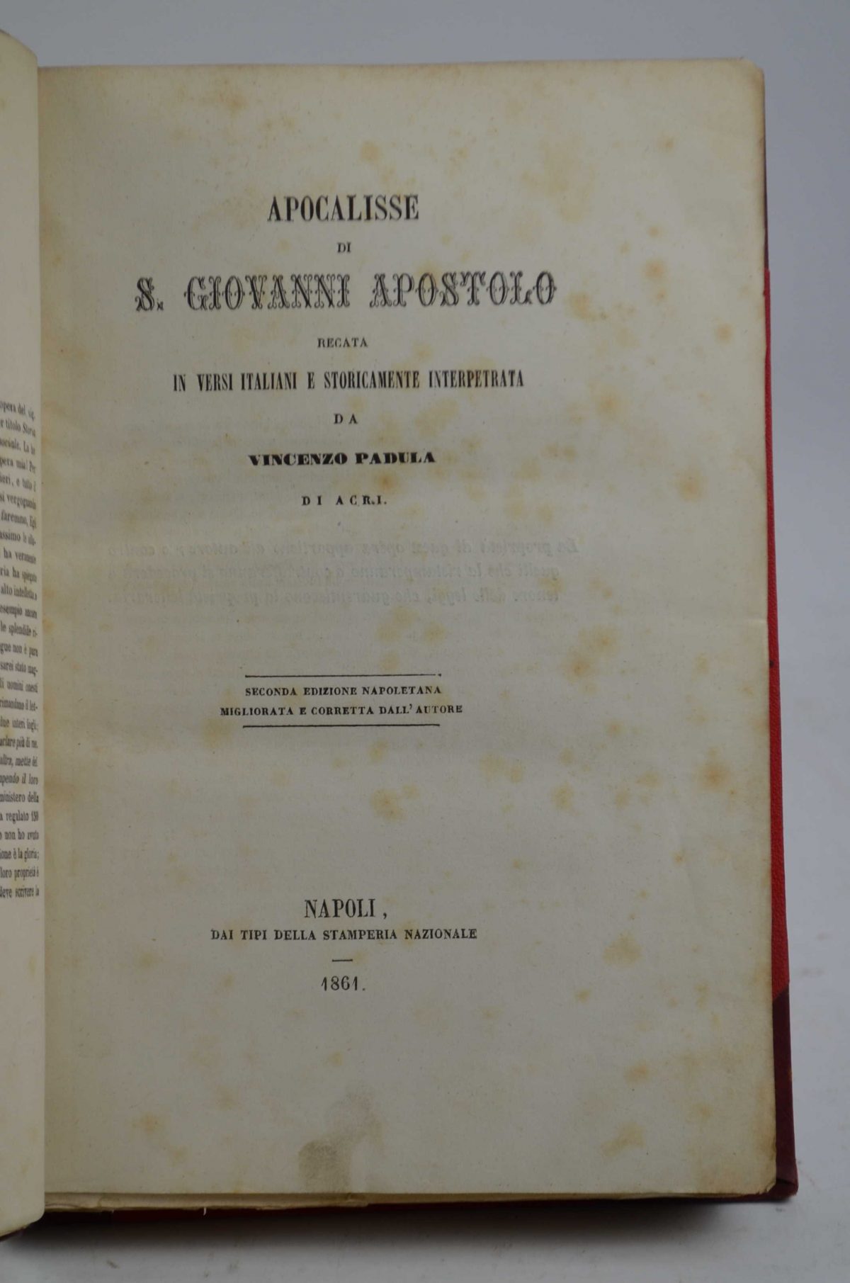 Apocalisse di S. Giovanni Apostolo recata in versi italiani e ...